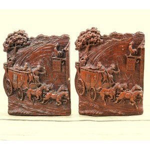 Unknown | Office | Western Horse Bookends Syroco Wood Rooster | Poshmark